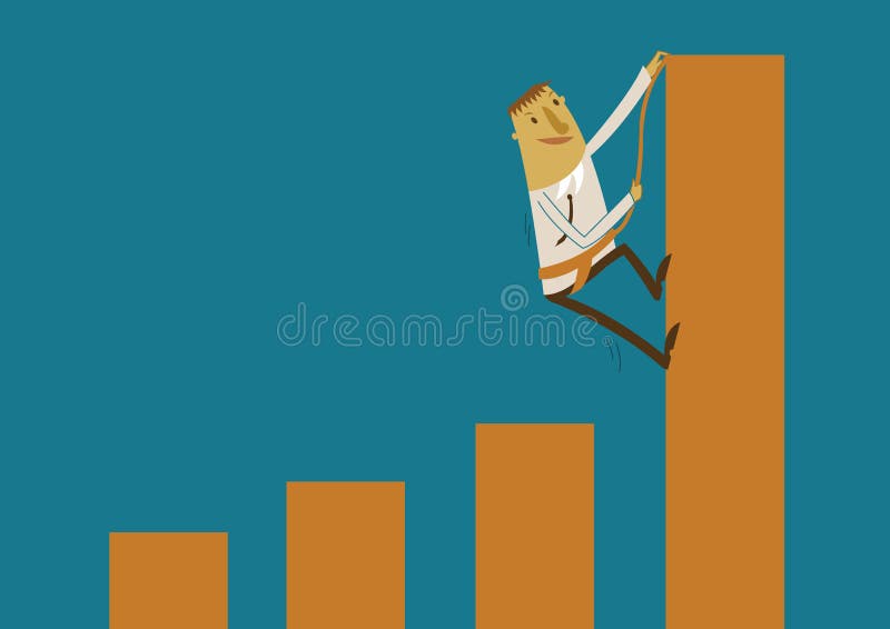 Businessman is Climbing Graph Stock Vector - Illustration of chart ...