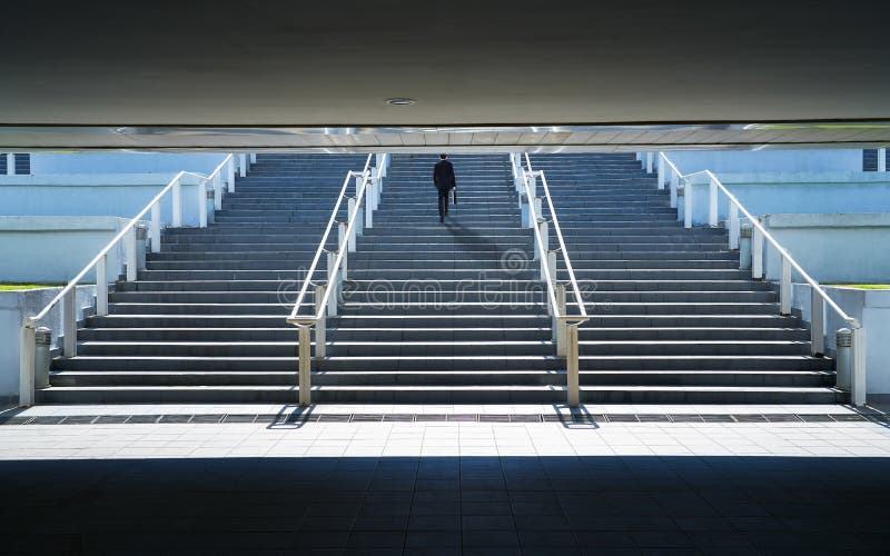 Businessman Climbing Stairs Stock Image - Image of forward, journey ...