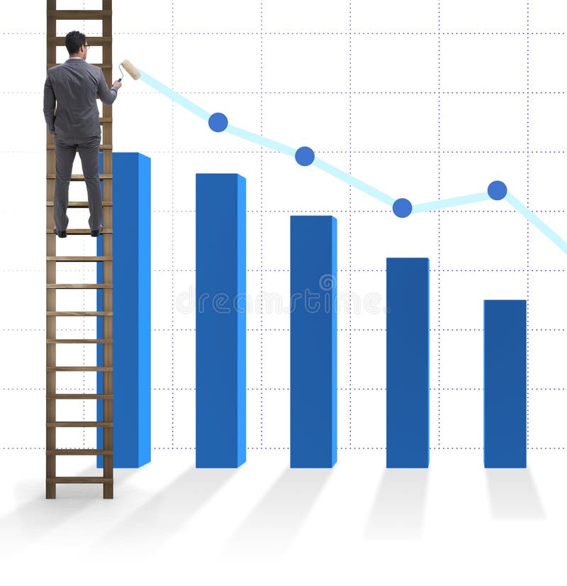 Businessman Climbing Towards Growth in Statistics Stock Photo - Image ...