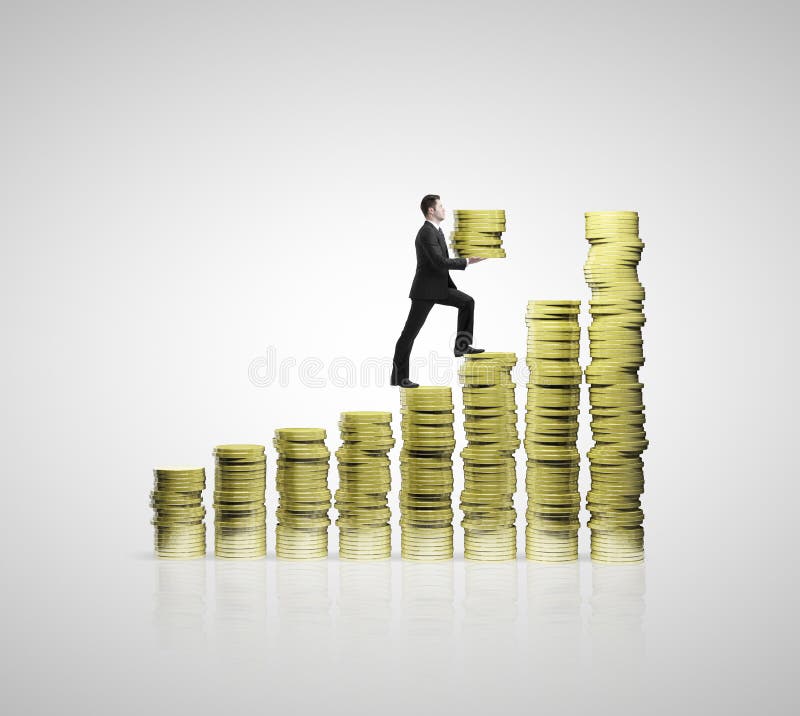 Man climbing a column stock photo. Image of showing, businessman - 34022546