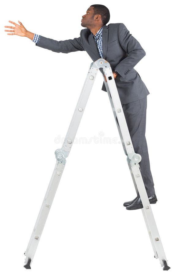 Businessman Climbing a Ladder Stock Photo - Image of climbing, rear ...