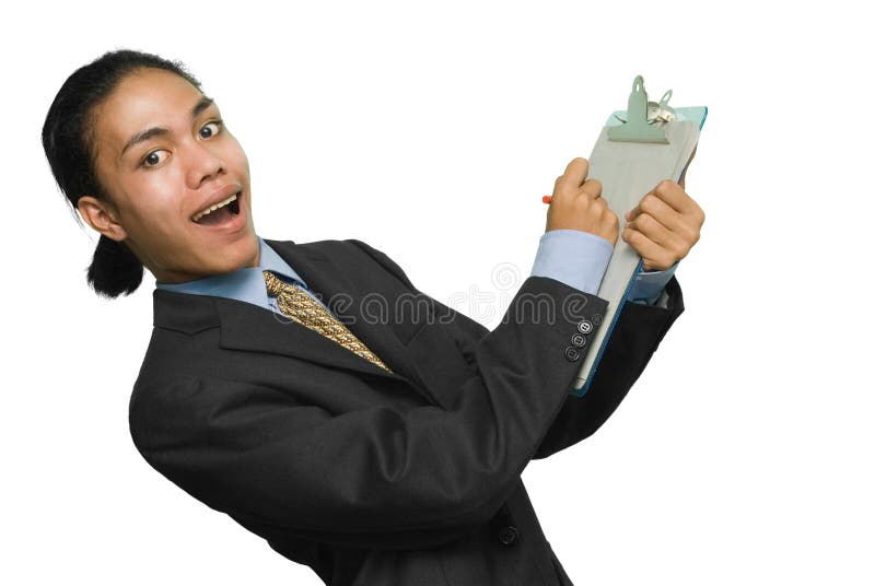 Businessman with clipboard stock photo. Image of caucasian - 8527960