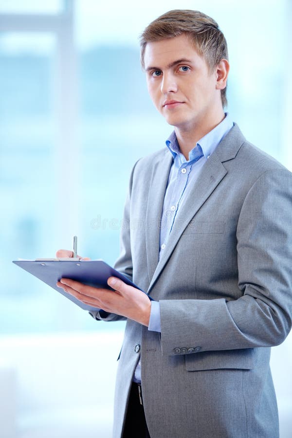 Man with clipboard stock image. Image of executive, businessman - 57480631