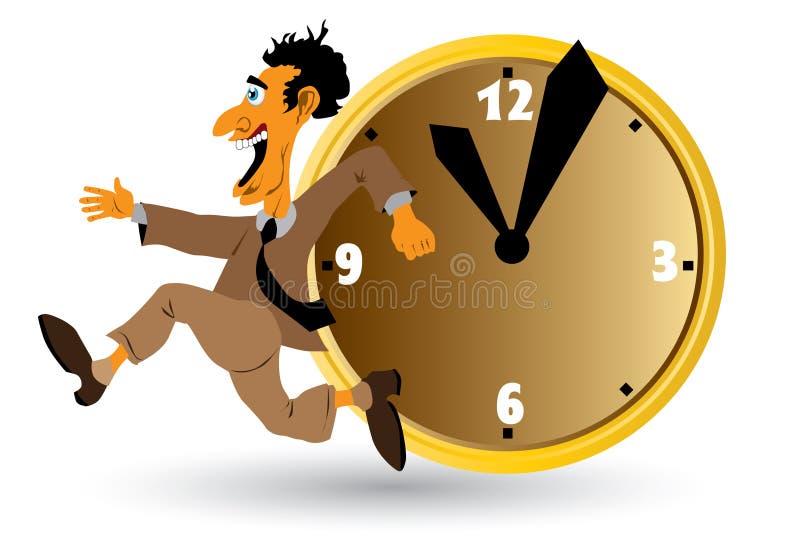 Chased by the Clock Time Pressure Stock Vector - Illustration of person ...