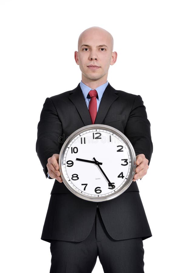Businessman and clock stock image. Image of confident - 37912407