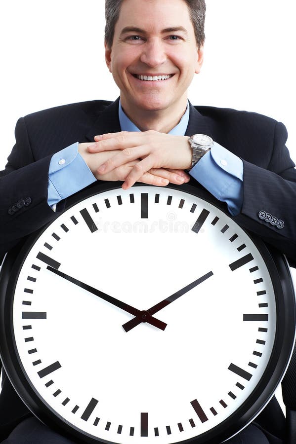 Businessman and clock stock photo. Image of watch, hour - 4429596