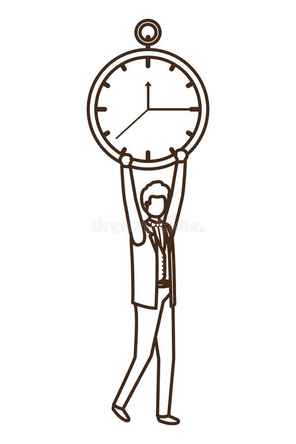 Businessman with Clock Avatar Character Stock Vector - Illustration of ...