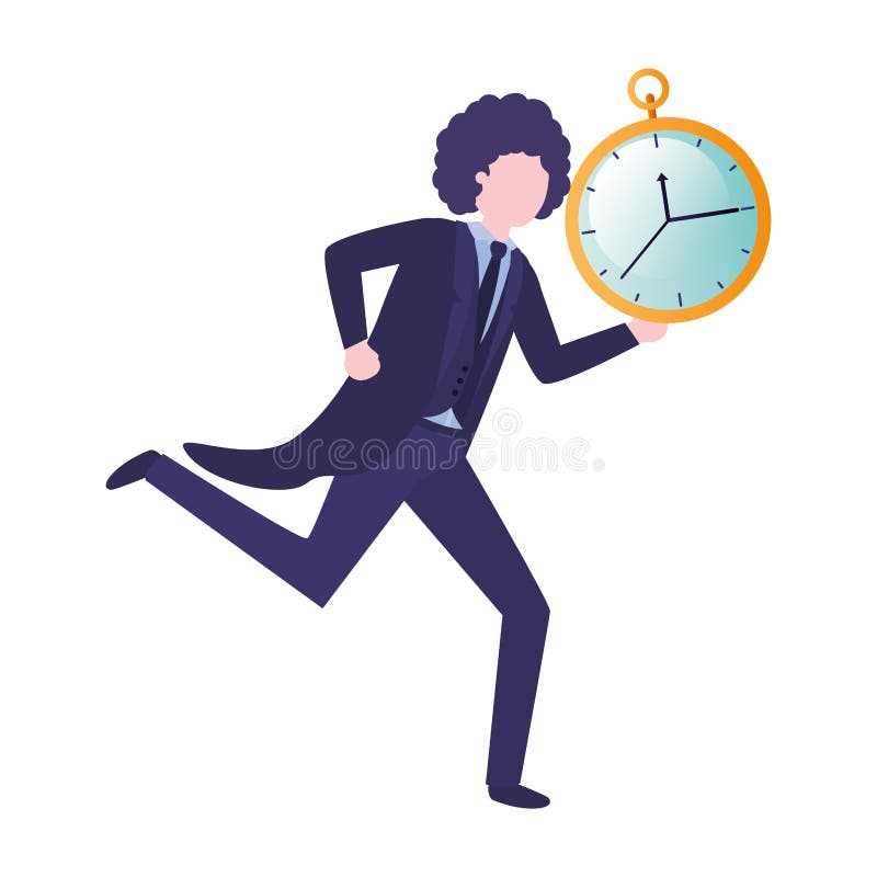 Businessman with Clock Avatar Character Stock Vector - Illustration of ...