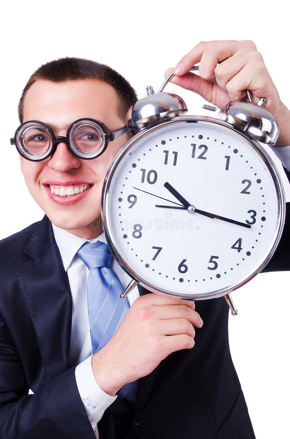 Businessman with clock stock photo. Image of businessman - 34282730
