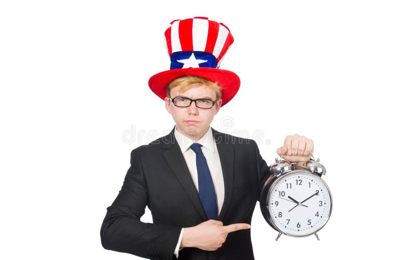 Businessman with clock stock photo. Image of employee - 40885062