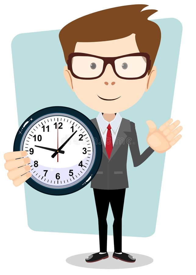 Businessman and Clock , Vector Format Stock Vector - Illustration of ...