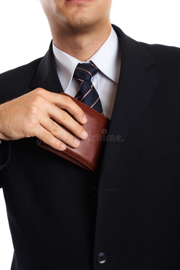 Businessman Takes His Wallet Out of His Pocket Stock Image - Image of ...
