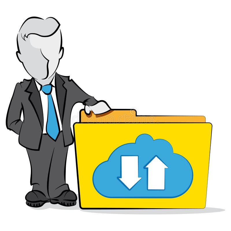 Businessman and Cloud Computing Stock Vector - Illustration of characters, technology: 33766560