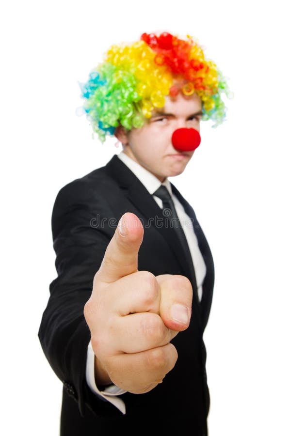 Businessman Clown in Funny Concept Isolated Stock Image - Image of ...