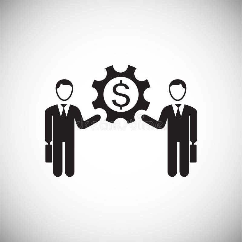 Businessman Collaboration Icon on White Background Stock Vector ...