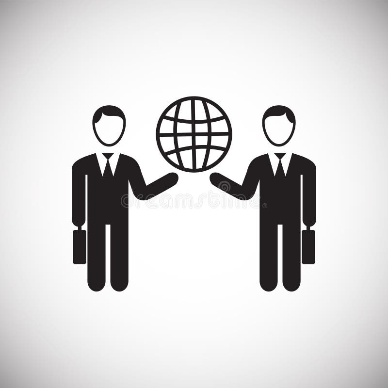 Businessman Collaboration Icon on White Background Stock Vector ...
