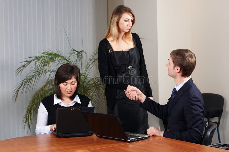 The Businessman with the Colleague Stock Photo - Image of caucasian ...