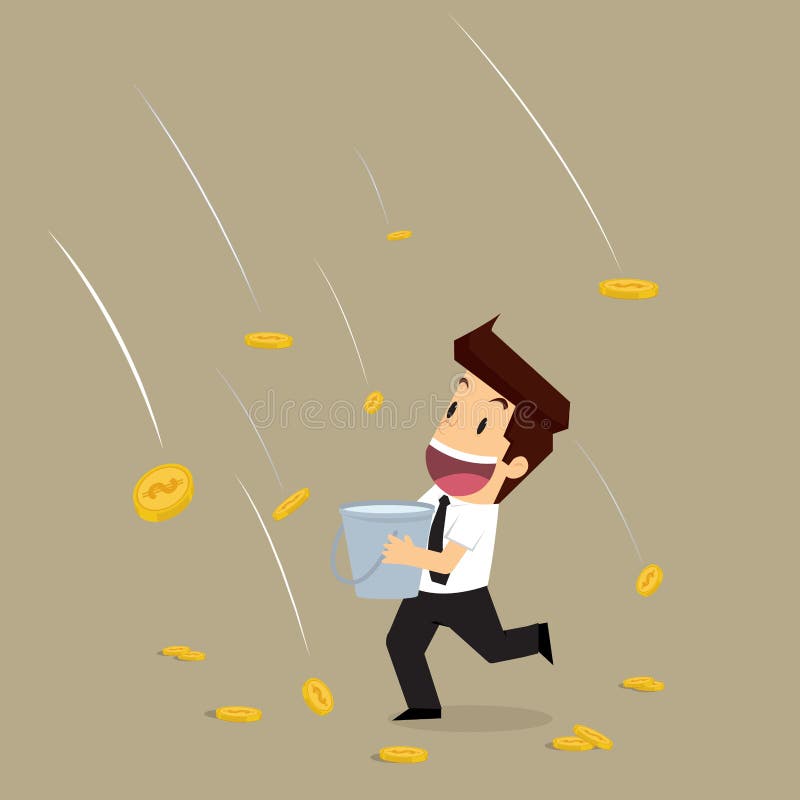 Coins Drops, Cartoon Money Shower Stock Vector - Illustration of coin ...