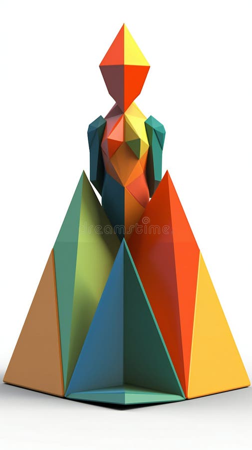 Businessman with Colorful Pyramid on White Background Stock ... Businessman with Colorful Pyramid on White Background Stock ...