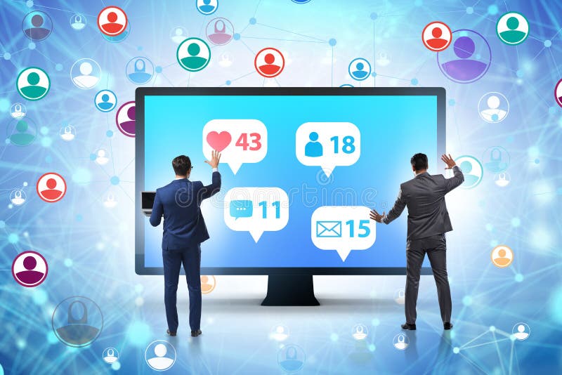 Businessman in the Communication Concept Stock Photo - Image of device ...