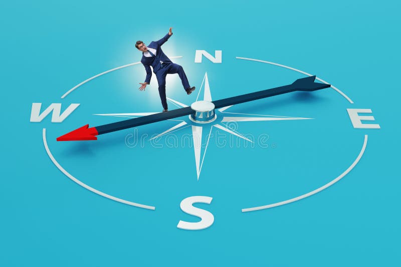 Businessman with Compass Looking for Direction Stock Image - Image of ...