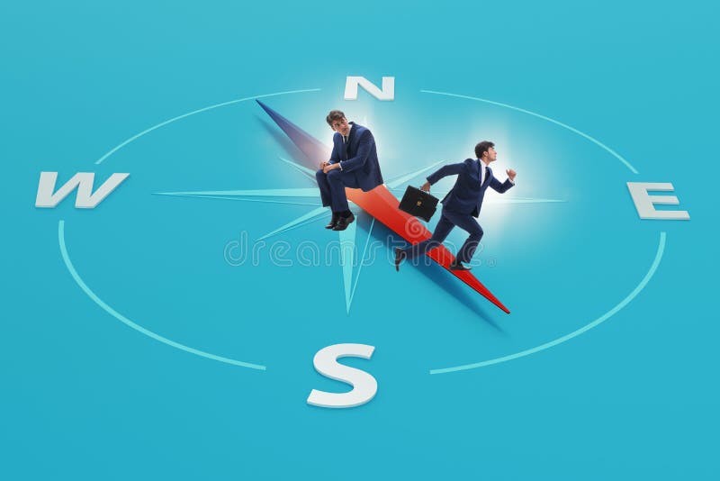 Businessman with Compass Looking for Direction Stock Image - Image of ...