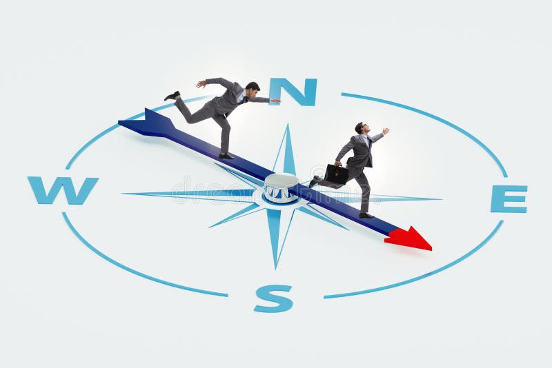 Businessman with Compass Looking for Direction Stock Photo - Image of ...