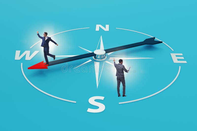 Businessman with Compass Looking for Direction Stock Photo - Image of ...