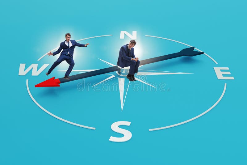 Businessman with Compass Looking for Direction Stock Photo - Image of ...