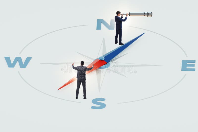 Businessman with Compass Looking for Direction Stock Photo - Image of ...