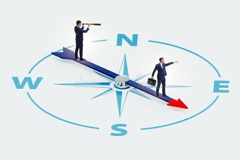 Businessman with Compass Looking for Direction Stock Image - Image of ...