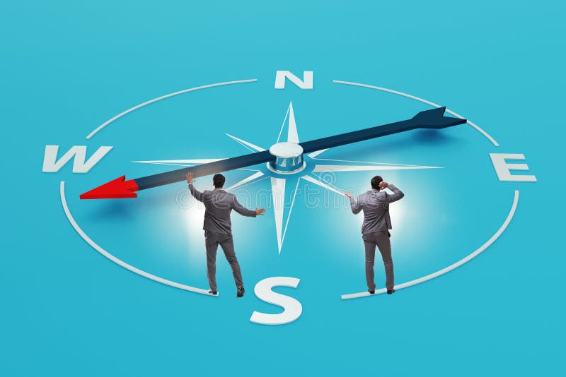 Businessman with Compass Looking for Direction Stock Image - Image of ...