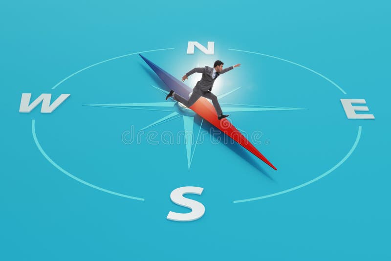 Businessman with Compass Looking for Direction Stock Photo - Image of ...