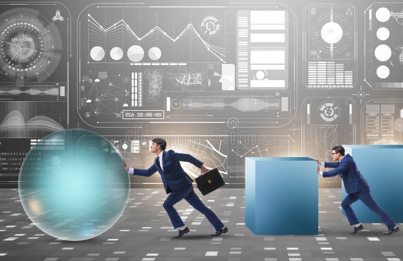 Businessman in Competition Rivalry Concept Beating Rivals Stock Photo ...