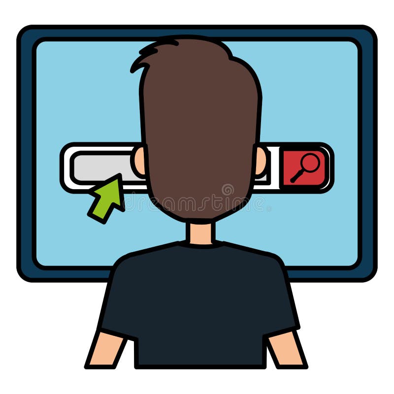 Computer Avatar and Shopping Bag Design Stock Vector - Illustration of ...