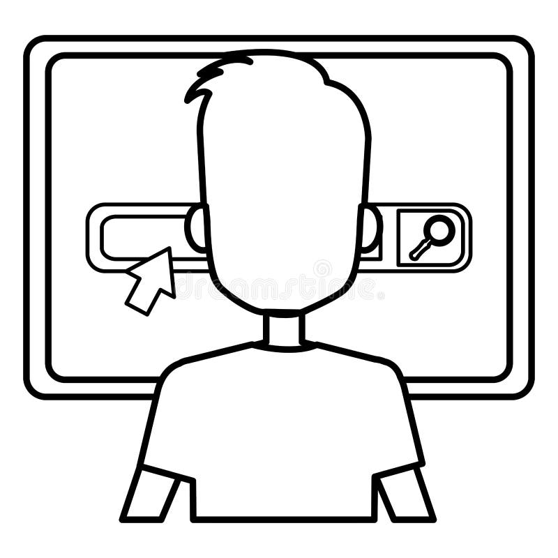 Businessman with Computer Avatar Stock Vector - Illustration of manager ...