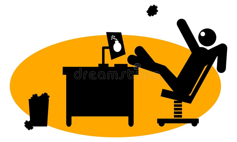 Businessman with Computer Down Stock Illustration - Illustration of ...