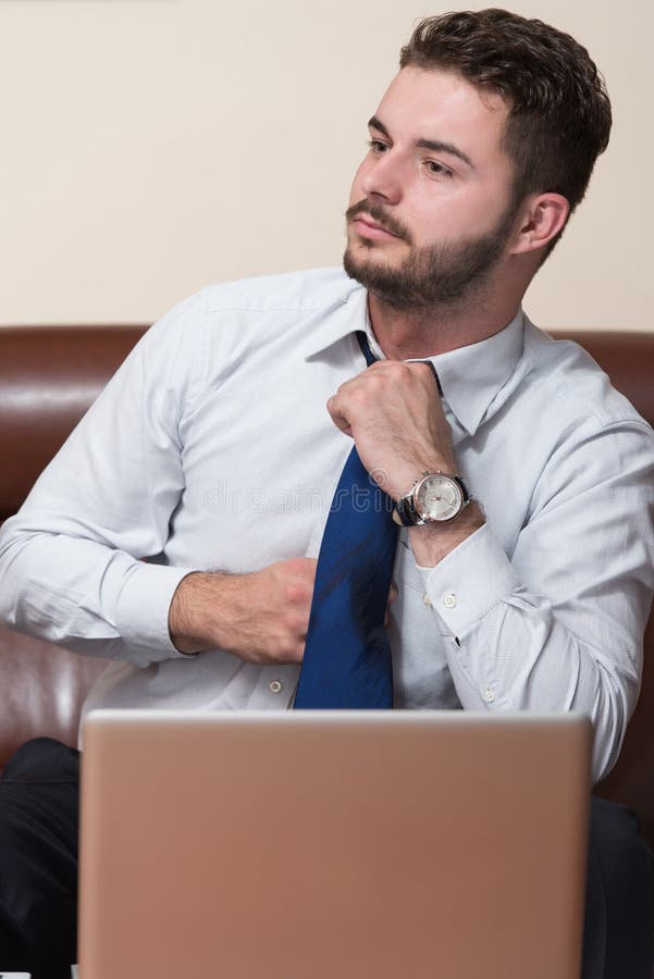 Businessman with Computer stock image. Image of executive - 59688153