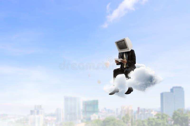 Businessman with Computer Head. Business Efficiency Concept. Stock ...