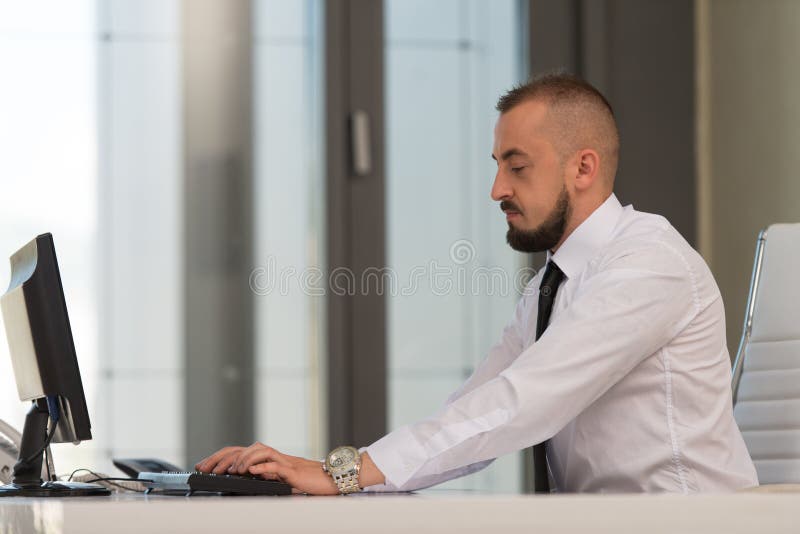 Businessman with Computer stock photo. Image of casual - 42524944