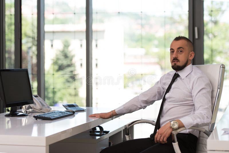 Businessman with Computer stock image. Image of confident - 42525273