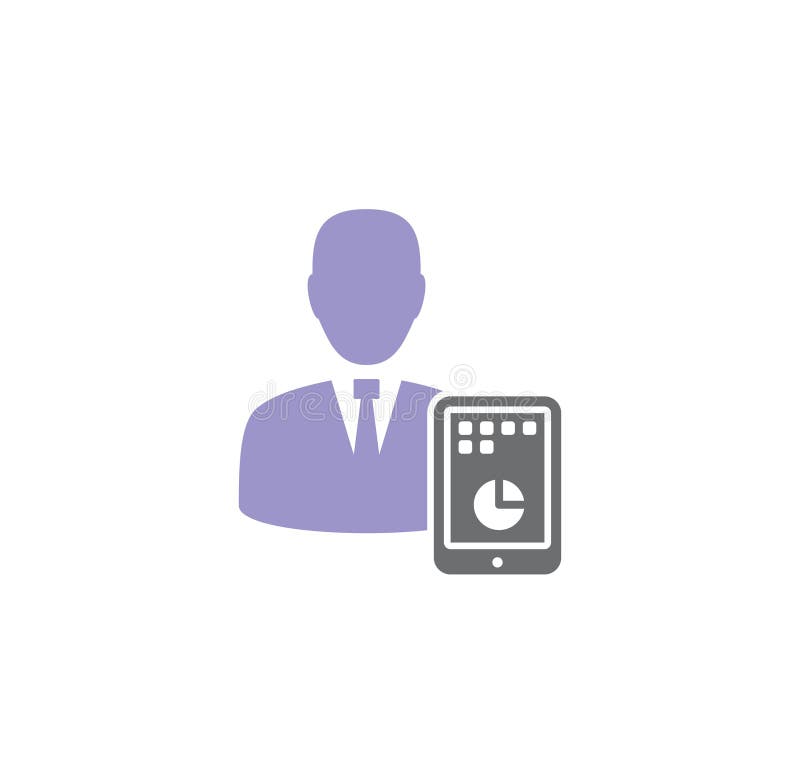 Businessman and Computer Related Icon on Background for Graphic and Web ...