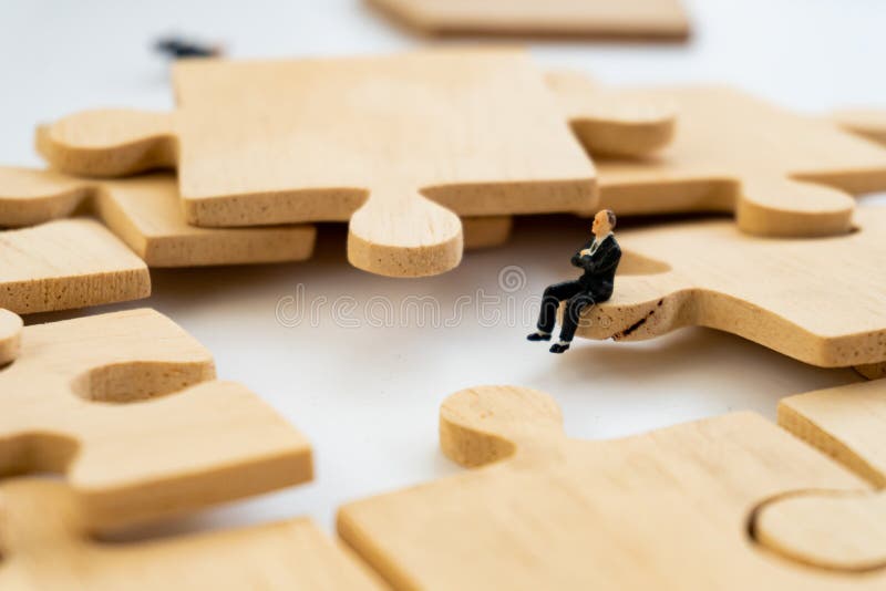 Businessman Concept Sit on the Jigsaw Puzzle Meaning of Key Success ...