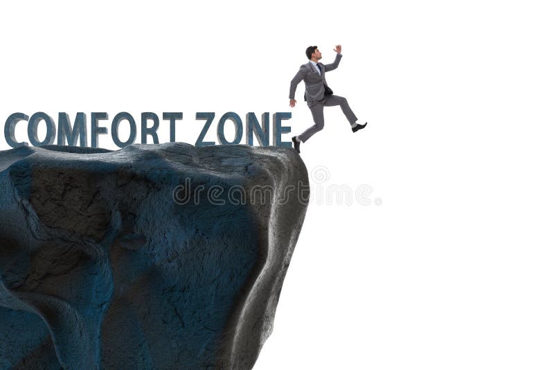 Businessman in the Concept of Stepping Out of Comfort Zone Stock Image ...