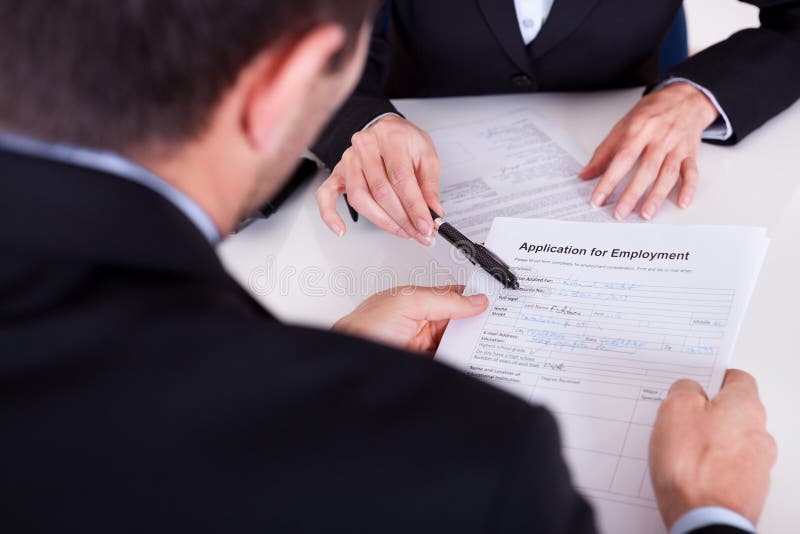 Employment Interview and Application Form Stock Photo - Image of hiring ...