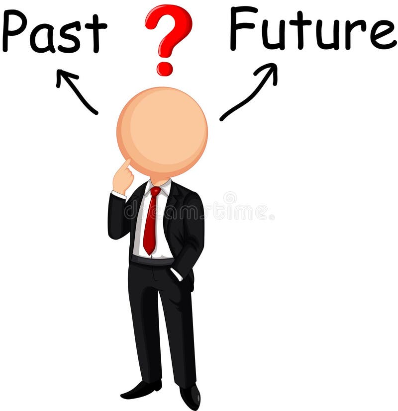 Businessman Confused Choice Now or Later Stock Illustration ...