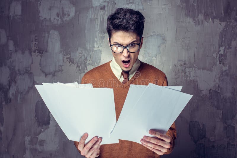 Businessman Confused with a Lot of Paperwork Stock Image - Image of ...
