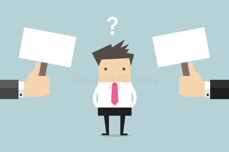 Businessman Confused about Two Choices. Stock Vector - Illustration of ...