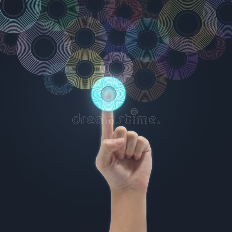 Businessman Connecting Button Interface Stock Image - Image of media ...