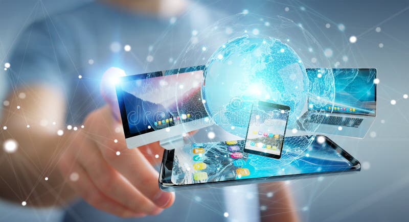 Devices and Icons Applications Connecting To Each Other Stock ...